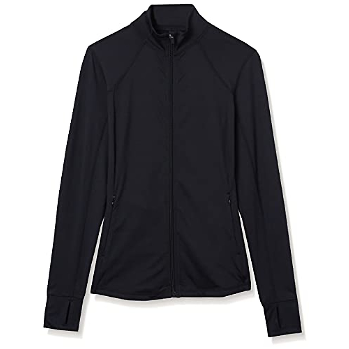 Amazon Essentials Women's Brushed Tech Stretch Full-Zip Jacket (Available in Plus Size), Black, X-Large