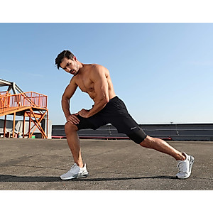 Pudolla Men’s 2 in 1 Running Shorts 7" Quick Dry Gym Athletic Workout Shorts for Men with Phone Pockets(Black Large)