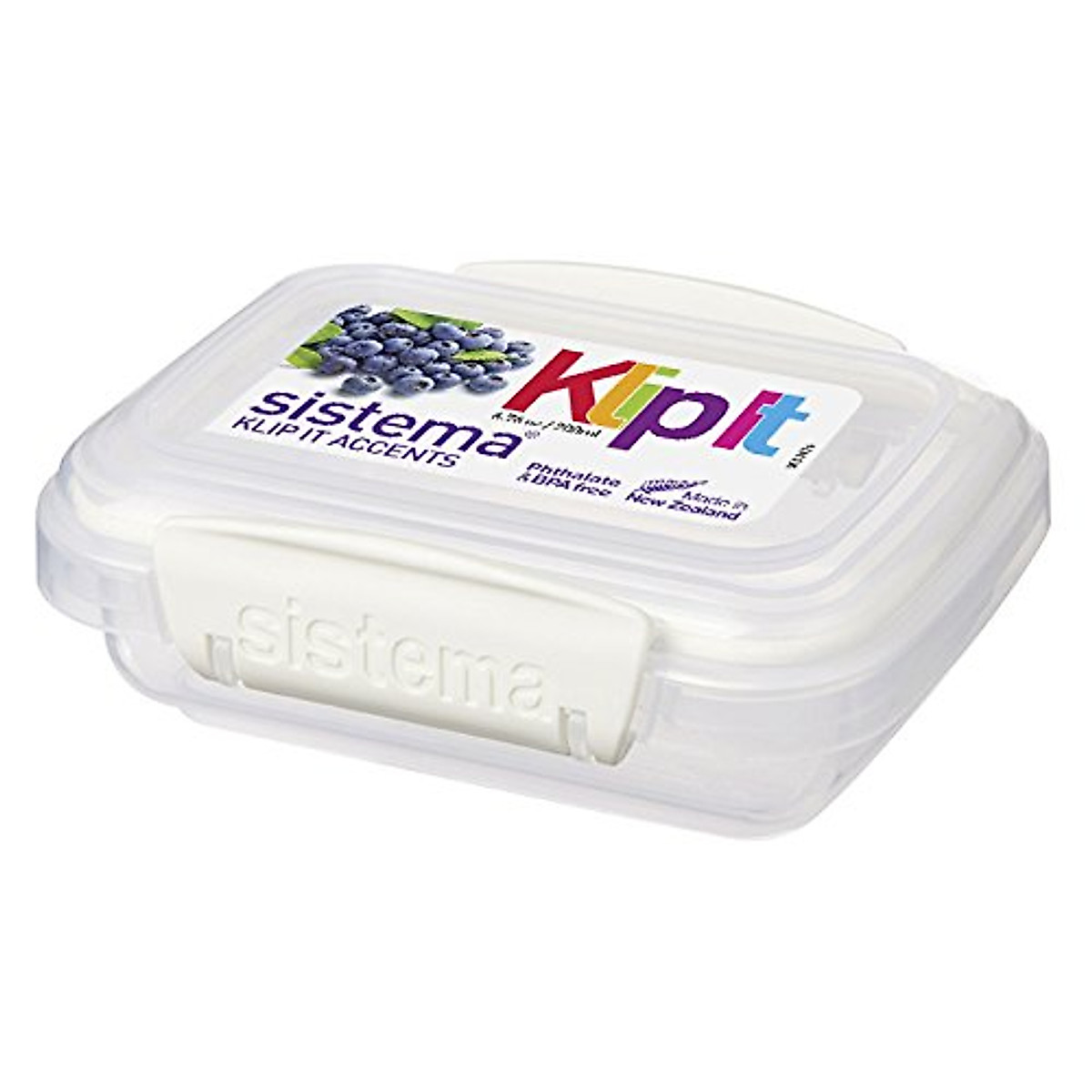Sistema 61520 KLIP IT Accents Food Storage Container, 200 ml - Assorted Colours