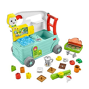Fisher-Price HCK56​​ Laugh & Learn 3-in-1 On-The-Go Camper - UK English Edition, Musical Push-Along Walker and Activity Center for Infants and Toddlers, Multicolor, 52.8 cm*34.5 cm*50.4 cm