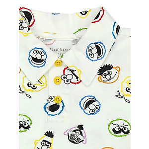 Isaac Mizrahi Loves Sesame Street Gang Elmo Baby Toddler Polo Collared Shirt (2T, White)