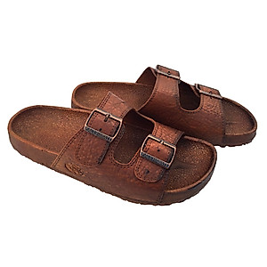 Pali Hawaii 2 Buckle Sandal (Brown, 11)
