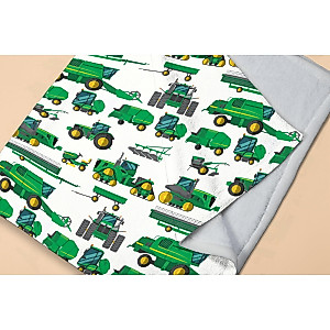 Green Tractor Blanket Gifts for Tractor Lover 60 x 50 Inch for Teen,Excavators Green Fannel Fleece Throw Blanket Super Soft Throws Blanket for Bed Couch Sofa