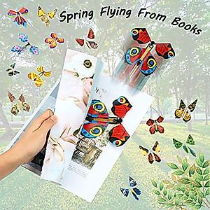 40 Pieces Magic Flying Butterfly Butterfly Gift Box Wind up Fairy Butterfly in The Book Romantic Rubber Band Powered Butterfly Toys for Birthday Anniversary Wedding Christmas