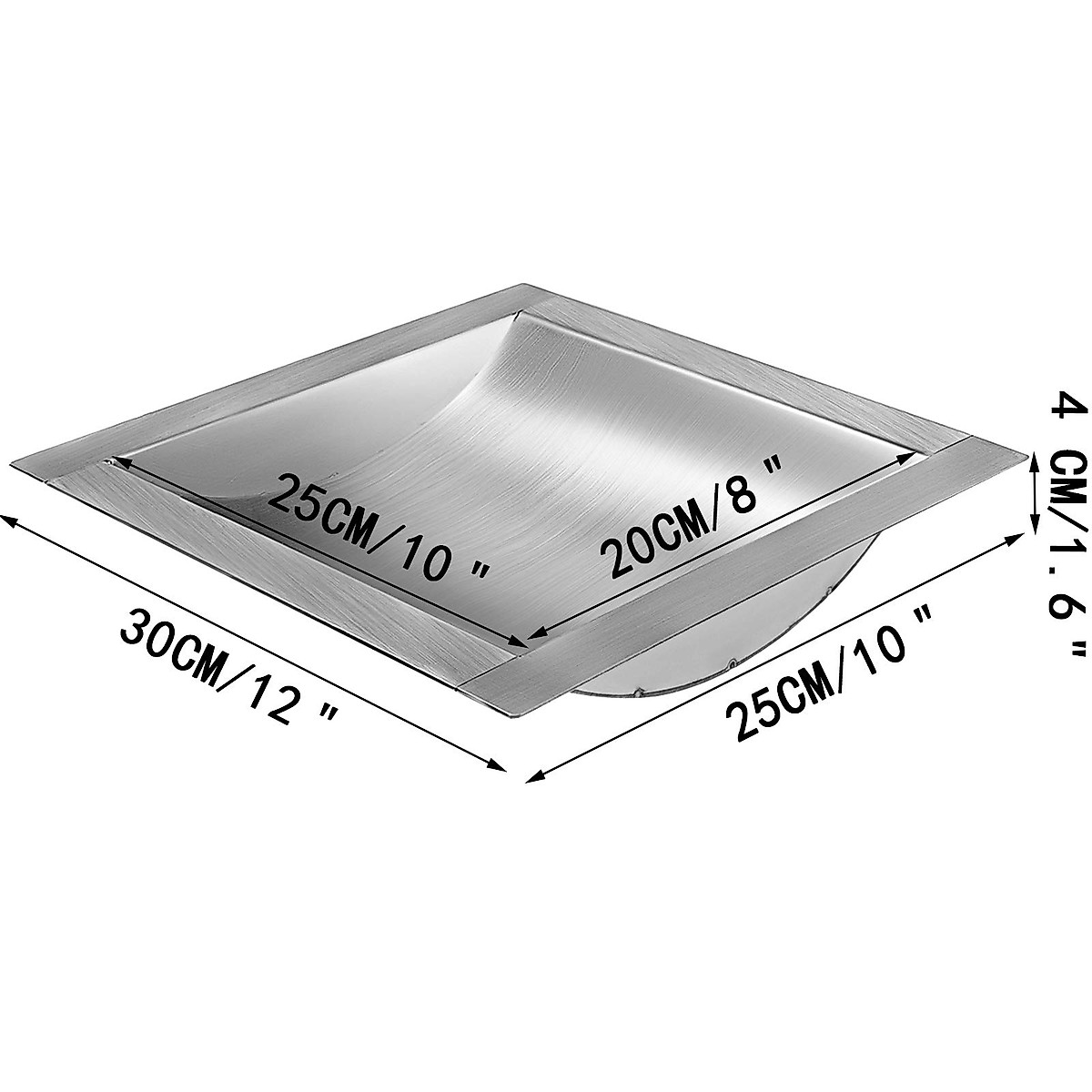 Mophorn 304 Stainless Steel Drop-in Deal Tray 12" Deep x 10" Wide x 1.6" High Brushed Finish for Cash Register Window