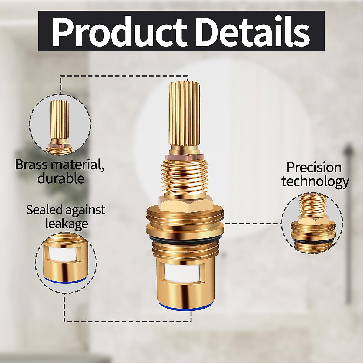 Brass 1-001 & Brass 1-002 Ceramic Valve Set，Replacement Hot Widespread Cartridge and Cold Widespread Cartridge,Brass Construction (Brass 1-001 & Brass 1-002)