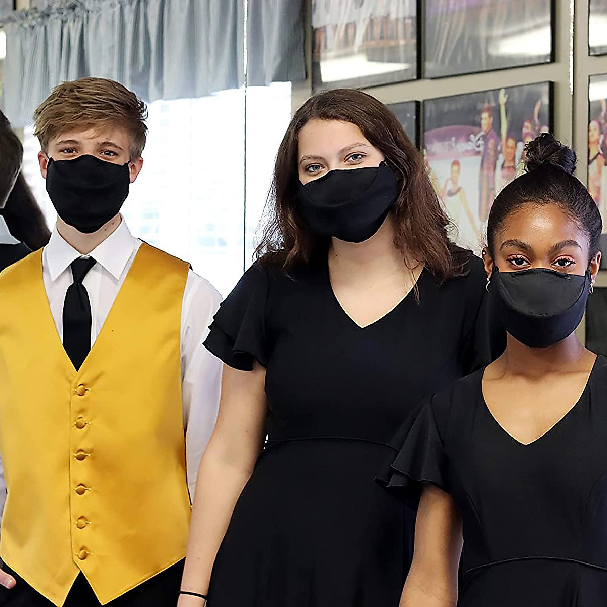 Hozxclle 10 Pack Music Cotton Face_Màsk with 3D Design, Washable and Reusable_Mask Singers Voice_Mask for Singing,Choir, Chorus and Teaching, Black