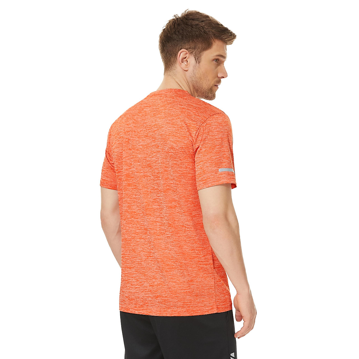MAGCOMSEN Sports Shirts for Men Dry Fit Crew Neck Quick Dry Cool Lightweight Marathon Tee Hiking Athletic T Shirt Orange L