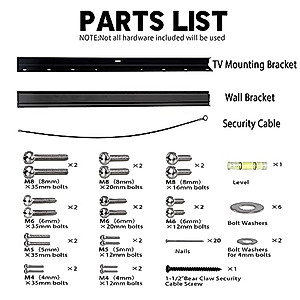 No Stud TV Wall Mount, Drywall Studless TV Hanger No Damage, No Drill, Non Screws, Dry Wall Flat Screen TV Easy Install Bar Bracket fits VESA 12-55 inch TVs up to 99 lbs, Include Hardware Levels