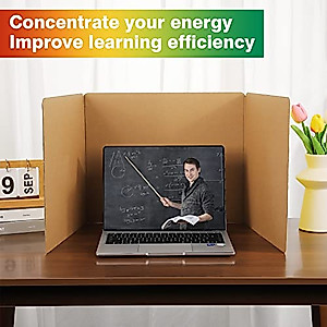 Desk Dividers for Students - 12 Pack Trifold Privacy Panel with 24pcs Stickers, Colourful Classroom Testing Shields Folders Board for School Teacher's Supplies