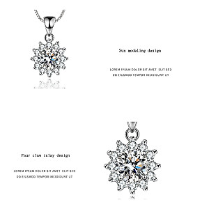 EARTHMOUNT Sunflower Pendant Necklaces for Women With Birthstone 925 Sterling Silver Birthday Valentine’s Day Anniversary Dainty Sun Preppy Jewelry Mom Girlfriend