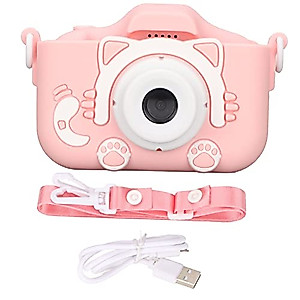 Liccx Kids Camera, Portable Kids Video Camera with Protective Cover and Lanyard, 1080P HD Digital Camera for Kids Age 3 4 5 6 7 8 9 10 11 12 Years Old(Pink, Without 32GB Memory Card)