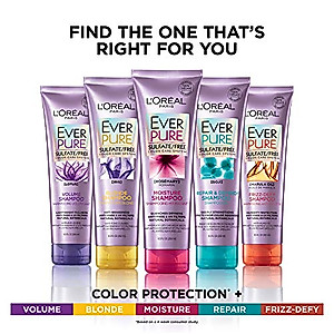 L'Oreal Paris EverPure Frizz Defy Shampoo and Conditioner Kit for Color-Treated Hair, 8.5 Ounce Each (Set of 2)