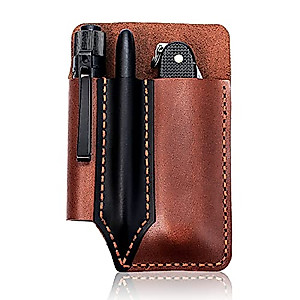 EASYANT Leather Pocket Organizer Handmade Multitool Sheath Accessories Leather EDC Pouch for Men