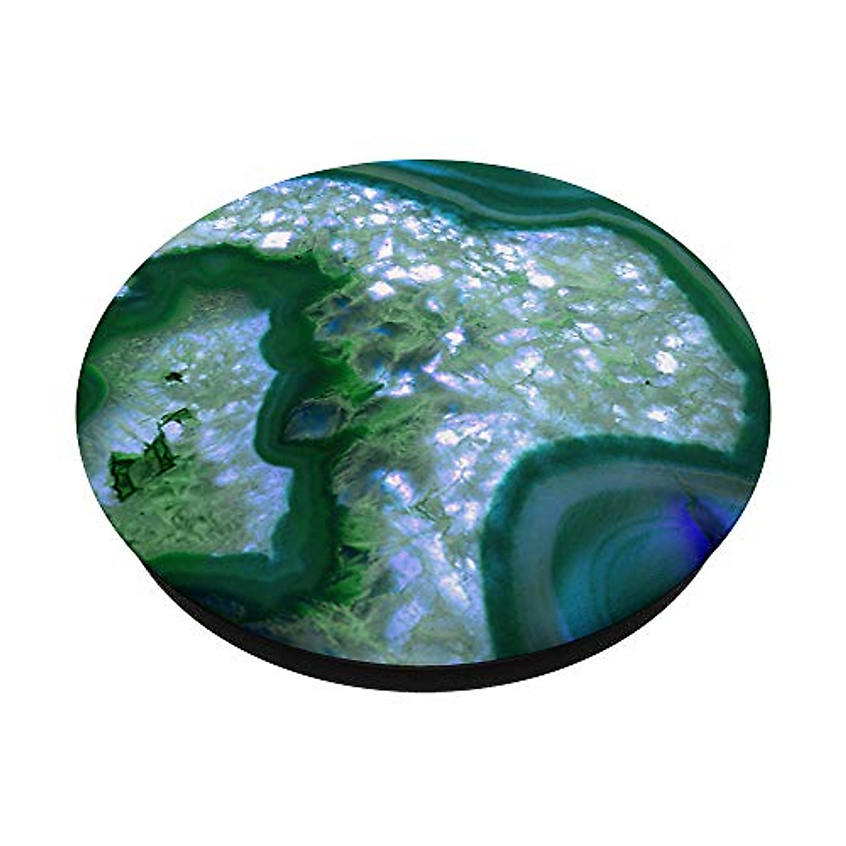 Elegant Blue Green Agate Geode PopSockets PopGrip: Swappable Grip for Phones & Tablets