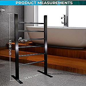 Luxcees Electric Heated Towel Rack - Luxury Wall Mounted or Freestanding Towel Warmer, Plug-in Bathroom Towel Drying Rack, Hot Tub Towel Rack, Towel Warmer Rack, Bath Towel Warmer, Towel Warmers