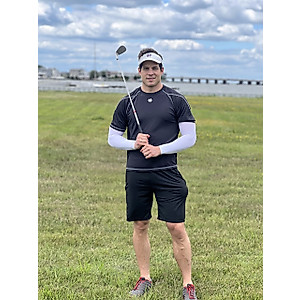 Aegend Sun Protection Cooling Arm Sleeves Sun Sleeves for Men & Women for Cycling, Running, Basketball, Football, Golf, Volleyball, Driving, White 2 Pairs