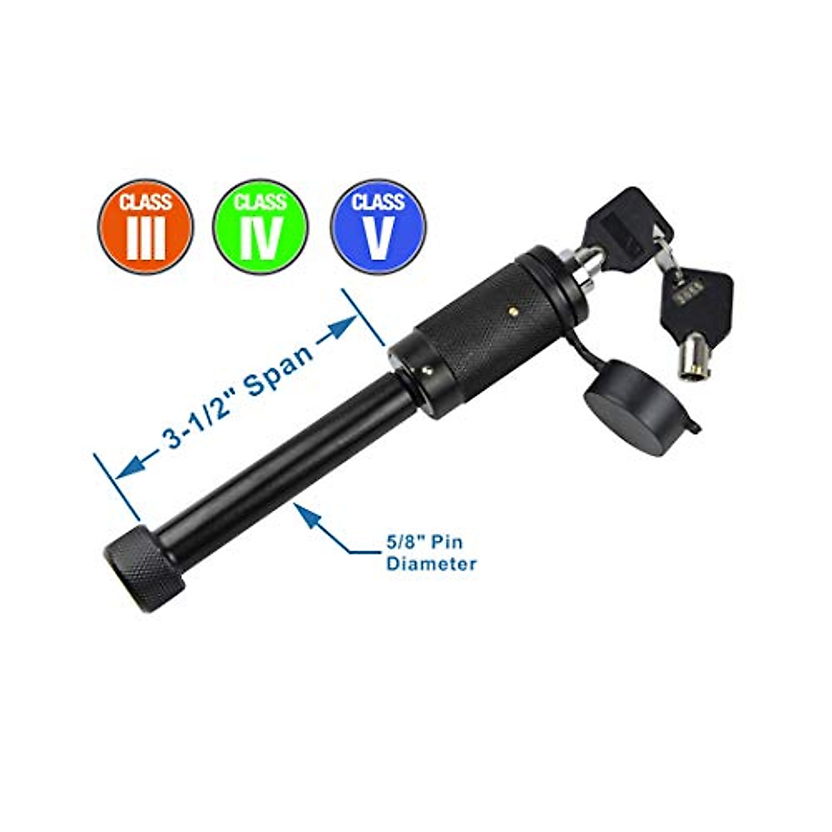 TOPTOW 64180HL Trailer Tri Ball Hitch with Hook, Fits for 2 inch Receiver, Chrome, 5/8 inch Hitch Lock Included