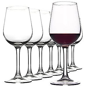 FAWLES Fully Tempered Wine Glasses, Shock Resistant Wine Glass Set for Red or White Wine, Dishwasher Safe Stem Glasses for Restaurants, Bars, Home (Set of 8, 15.5 oz)
