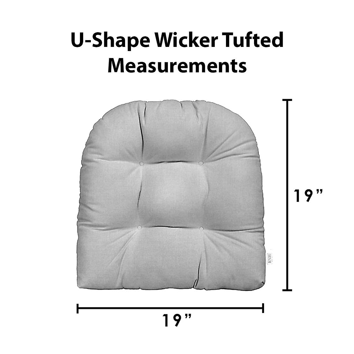 RSH DECOR: Tufted U-Shape Wicker Seat Cushions Set of 2 | 19” x 19” | All-Weather Spun Fabric | Water-Resistant | Outdoor Chair Cushions for Patio Furniture | Twilight Tropical Leaf