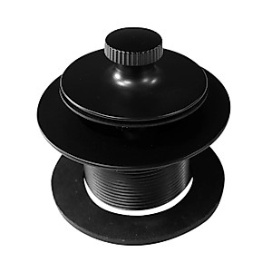 Westbrass D94K-62 Twist & Close Bathtub Drain Stopper with 2-Hole Faceplate and Adapter Bushing, Matte Black
