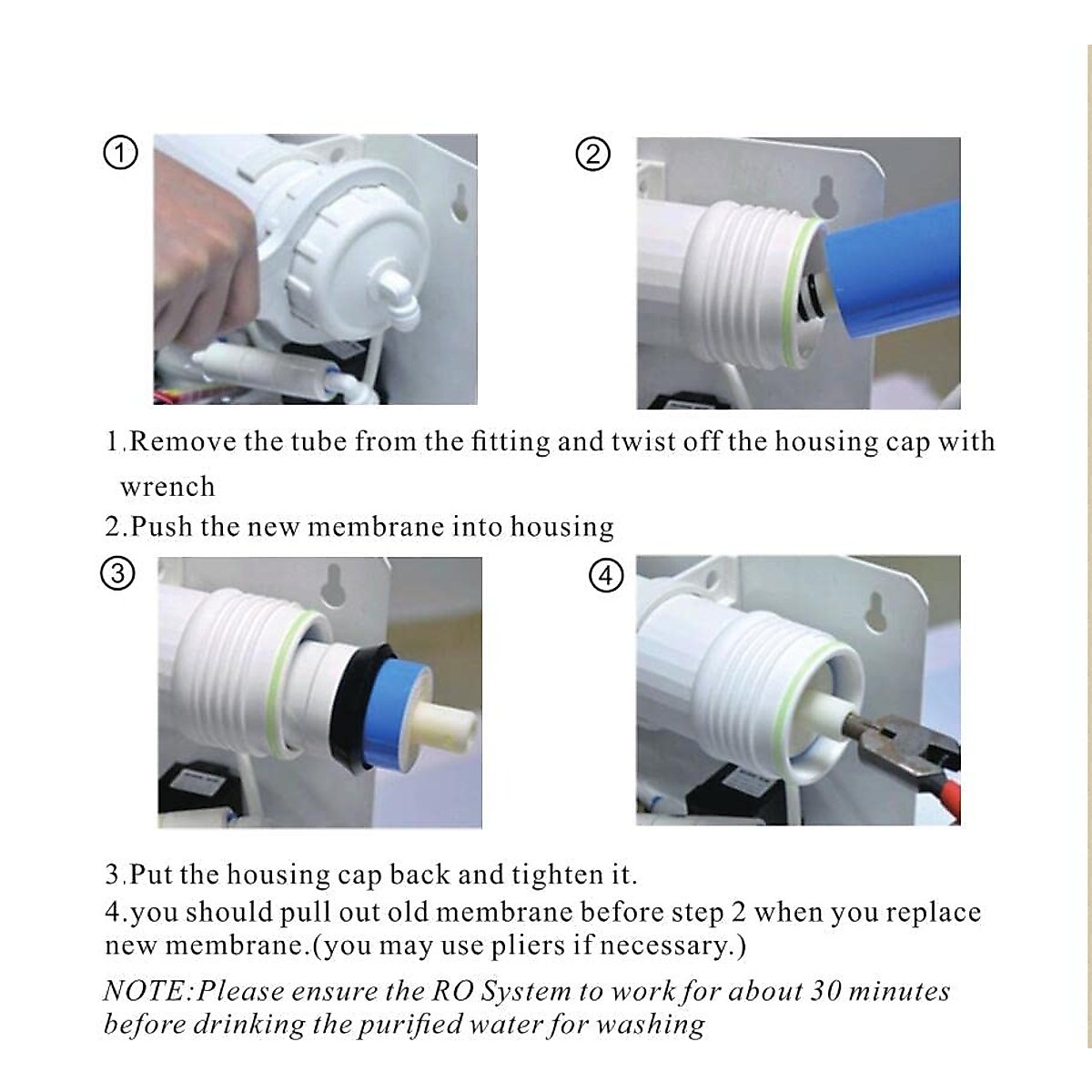 Geekpure Reverse Osmosis RO Membrane 75 GPD -NSF Certificated-Water Filter Replacement-Pack 2
