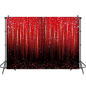 Red Glitter Backdrop for Photography Black and Red Bokeh Sequin Spots Birthday Party Background Baby Shower Winter Christmas New Year Party Decorations Photo Props