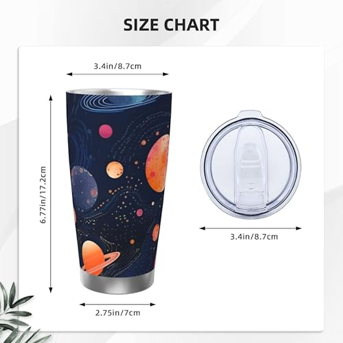 AYCZN Cartoon Planet 20 OZ Tumbler Stainless Steel Travel Coffee Mug, Space Nebula Insulated Water Bottle with Lid Leakproof Thermal Cup