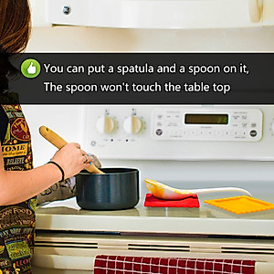 2 sets Silicone Spoon Rest for Stove Top,Spatula Rest for Stove Top,Silicone Spoon Holder for Stove Top，spatula holder for counter，sauce cups，Soy sauce dish，Dipping bowls（Yellow + Red）