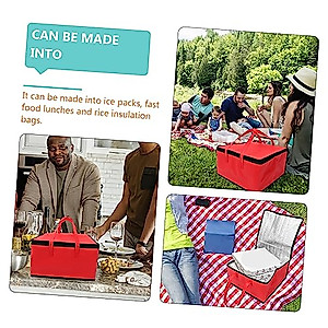 CIYODO Insulation Bags Foldable Lunch Bag Reusable Food Bag Large Insulated Lunch Bag Insulated Shopping Bag Zip Tote Bag Insulated Grocery Bag Window Cooler Bag Non-woven Fabric Red