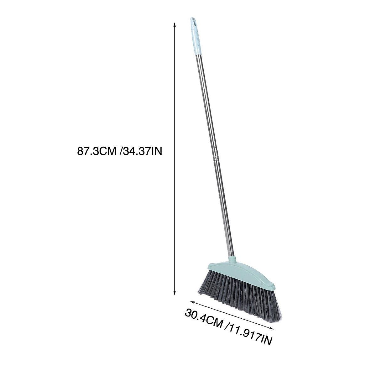 minkissy Long Handle Broom, Indoor Brooms Commercial Broom Angled Brooms Office Kitchen Sweeper Cleaner Brush for Sweeping Indoor Shop Home Floor Cleaning