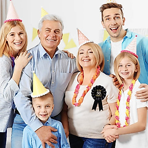 Black It's My 50th Birthday Tinplate Badge Pin, Happy 50th Birthday Man or Woman Award Ribbon Party Decorations Sign