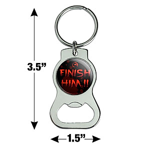 GRAPHICS & MORE Mortal Kombat Klassic Finish Him Keychain with Bottle Cap Opener