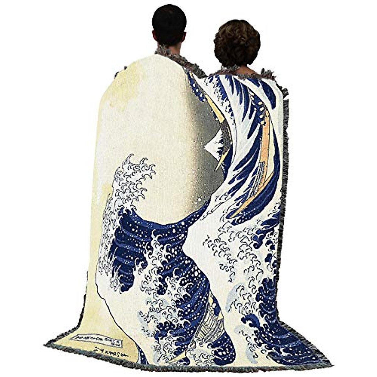 Pure Country Weavers Great Wave of Kanagawa Blanket by Katsushika Hokusai - Fine Art Gift Tapestry Throw Woven from Cotton - Made in The USA (72x54)