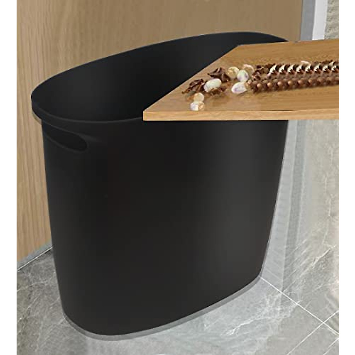 Diyalor 2.6 Gallon Small Trash Can with Handle,Durable Bathroom Wastebasket Garbage Can (Pack of 2, Black)