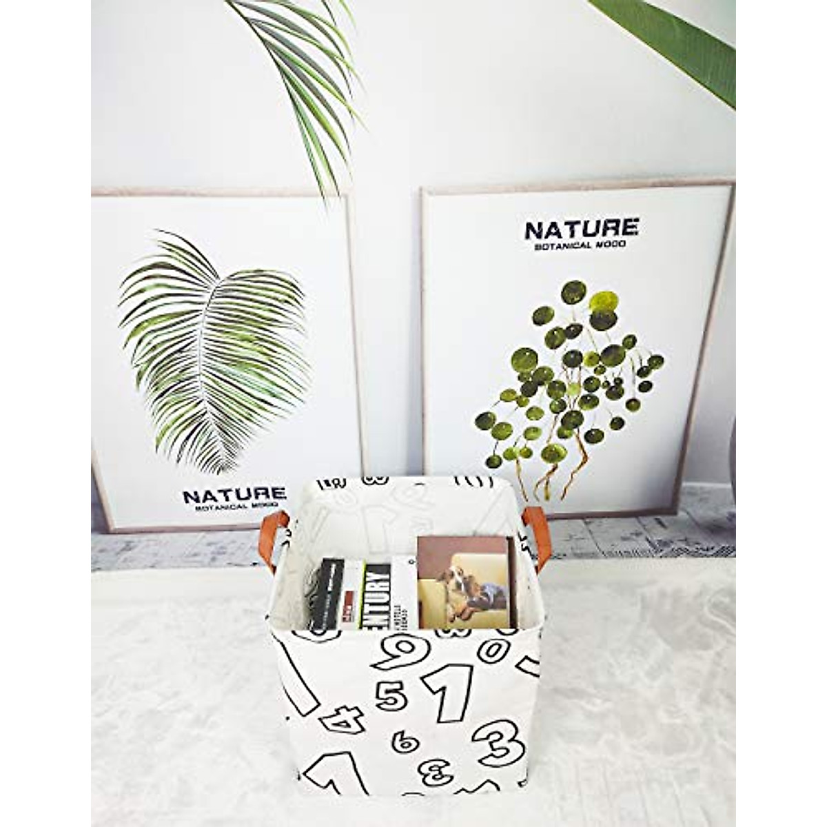 ASKETAM Square Canvas Collapsible Fabric Baby Toy Box Storage Bin Bedroom Decor Closet Kids Laundry Baskets Toy Organizer,Shelf Basket Nursery Storage,Gift Baskets(Number)