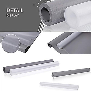 Yachee 3 Rolls EVA Cabinet Liners, Non-Slip Non-Adhesive Shelf Liners for Kitchen Cabinets Cupboard Drawer Cushion Shelves, DIY Multipurpose Refrigerator Liners, 18 x 60- Light Grey