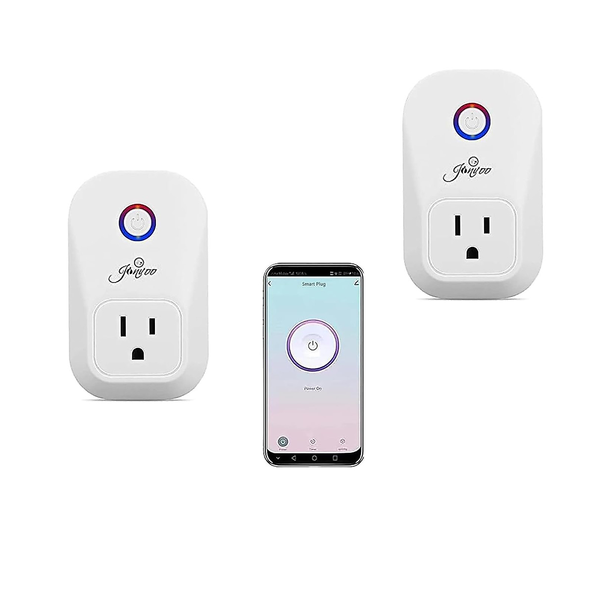 Mini Smart Plug,WiFi Outlet Socket Remote Control,Compatible with Alexa and Google Home,10Amp,Overload Protection,No Hub Required,ETL Listed,FCC Certified （2 Pack）