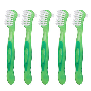 Denture Brush Denture Toothbrush Denture Brush Set Senior Professional Cleaning Brush for Daily Use (Green) Denture Brush Toothbrush Denture Cleaner Brush