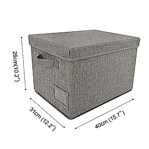 GRANNY SAYS Bundle of 3-Pack Fabric Storage Bins with Lid & 3-Pack Rectangle Lidless Storage Bins