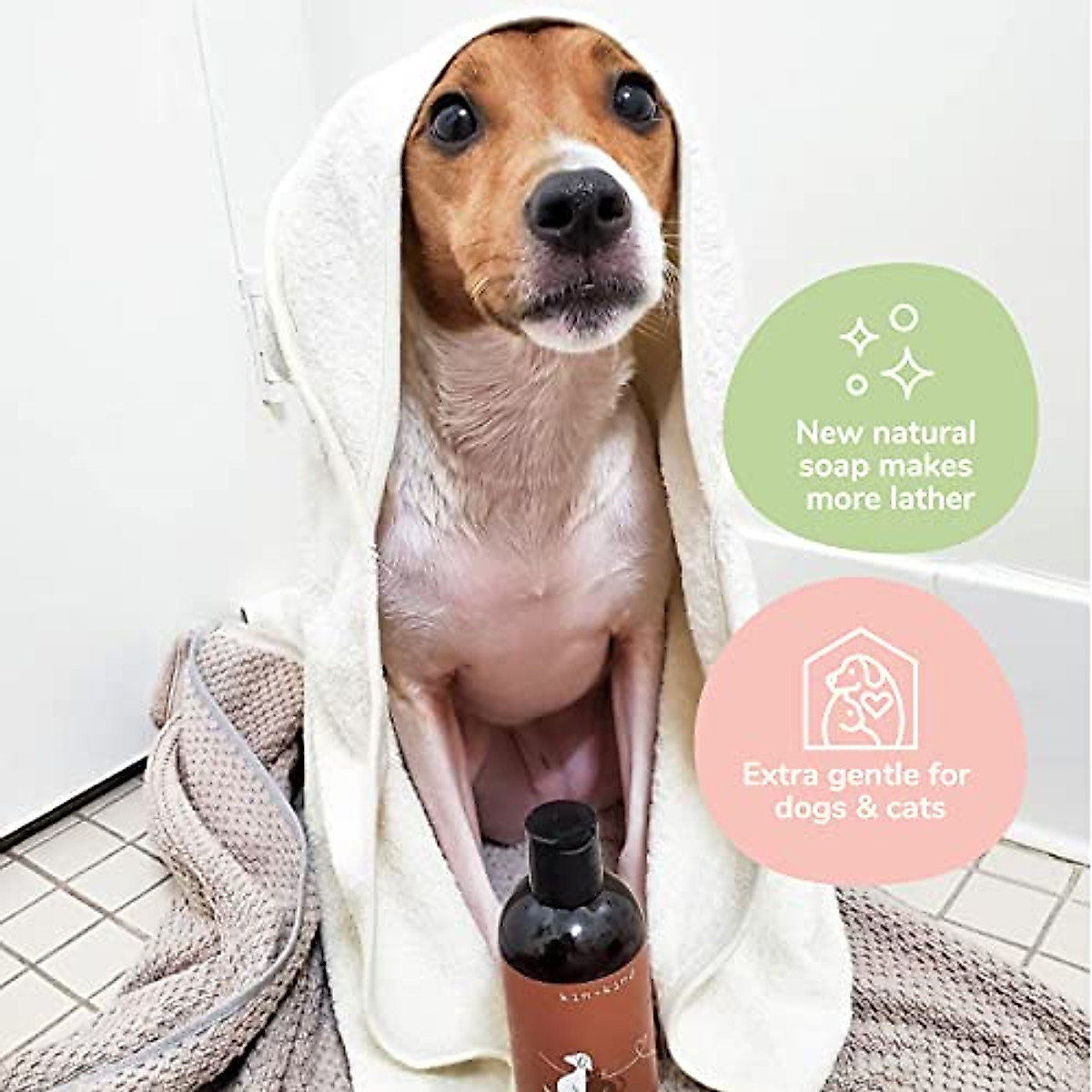 kin+kind Oatmeal Shampoo Lavender for Dogs & Cats Natural Dog Shampoo for Itchy & Sensitive Skin with Colloidal Oatmeal, Olive Oil & Coconut Oil Moisturizing & Safe Pet Shampoo Made in USA (12 fl oz)