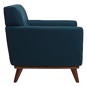 Safavieh Couture Home Opal Mid-Century Dark Teal Linen Tufted Arm Chair