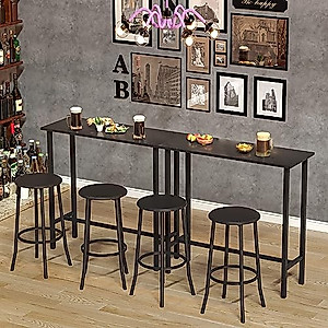 GAOMON Square Bar Table Chair Set for Kitchen Dining Coffee Party Room with 2 Chairs, Sturdy Metal Frame, Dining Table Set, Bar Table with 2 Bar Stools