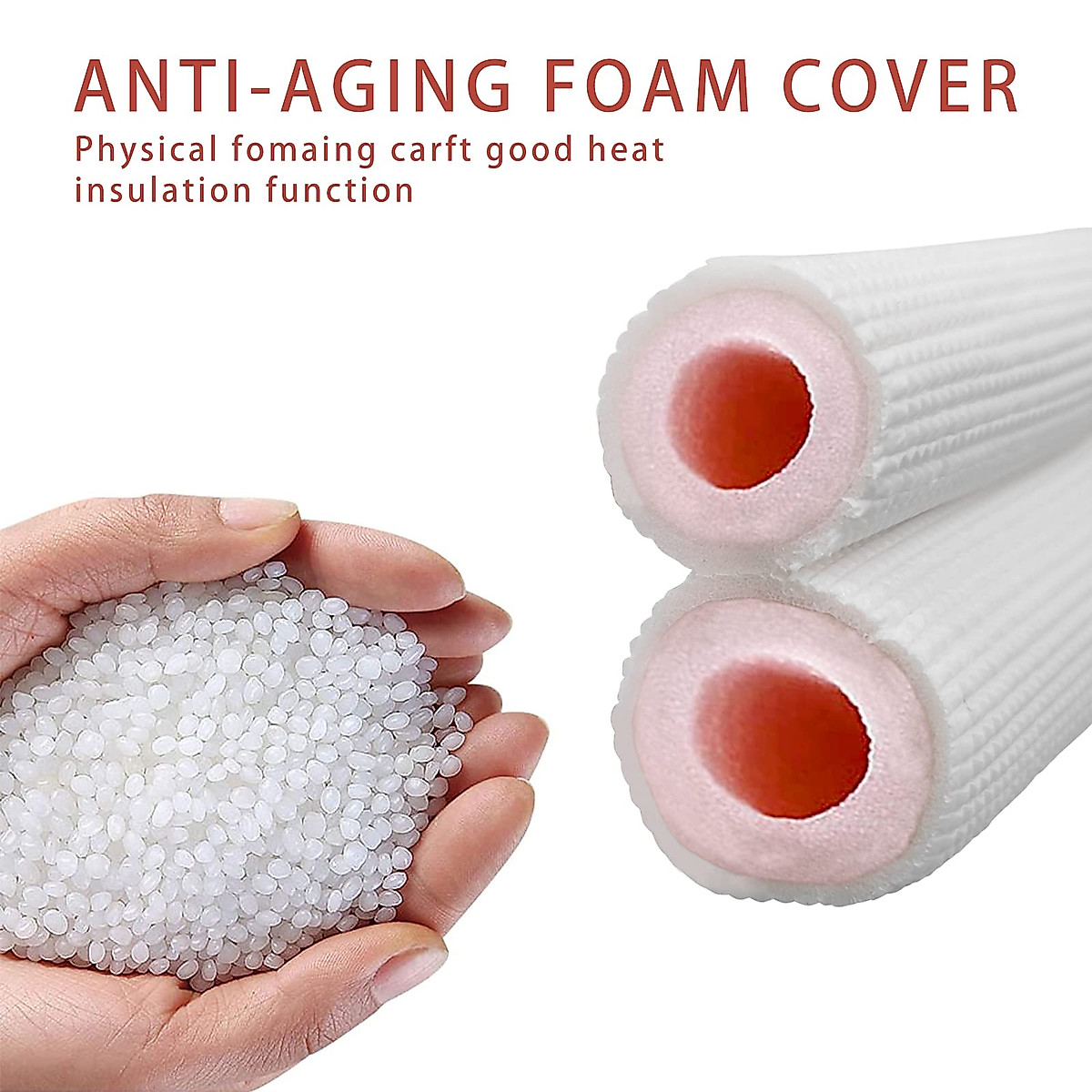 MQIDLFE Line Set, 16ft Copper Aluminum 1/4" & 3/8" Tubing for 12000 BTU Mini Split Ac Heat Pump System, White