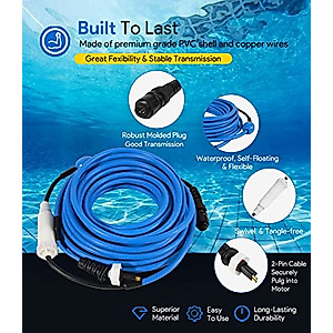 9995862 DIY Swivel Cable 2 Wire, 18M, Replace for Dolphin Pool Cleaners M200, Nautilus CC Plus, Maytronics 9995862-DIY
