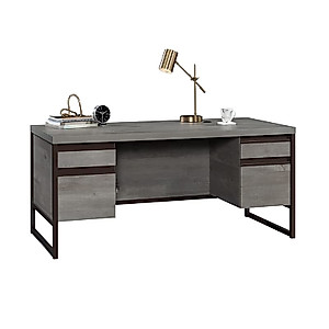 Sauder Manhattan Gate Engineered Wood Executive Desk in Mystic Oak