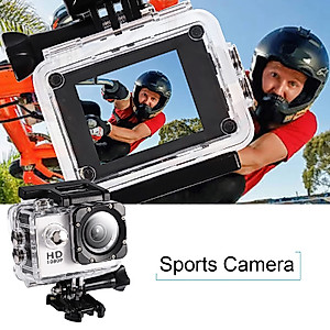 FOSA 1080P Action Camera Ultra HD Underwater Camera, 30 Meters Waterproof 90 Degree Wide Angle Outdoor Sports Cam Kit with Waterproof Housing Case, Mini DV Camcorder Buildin Rechargeable Battery