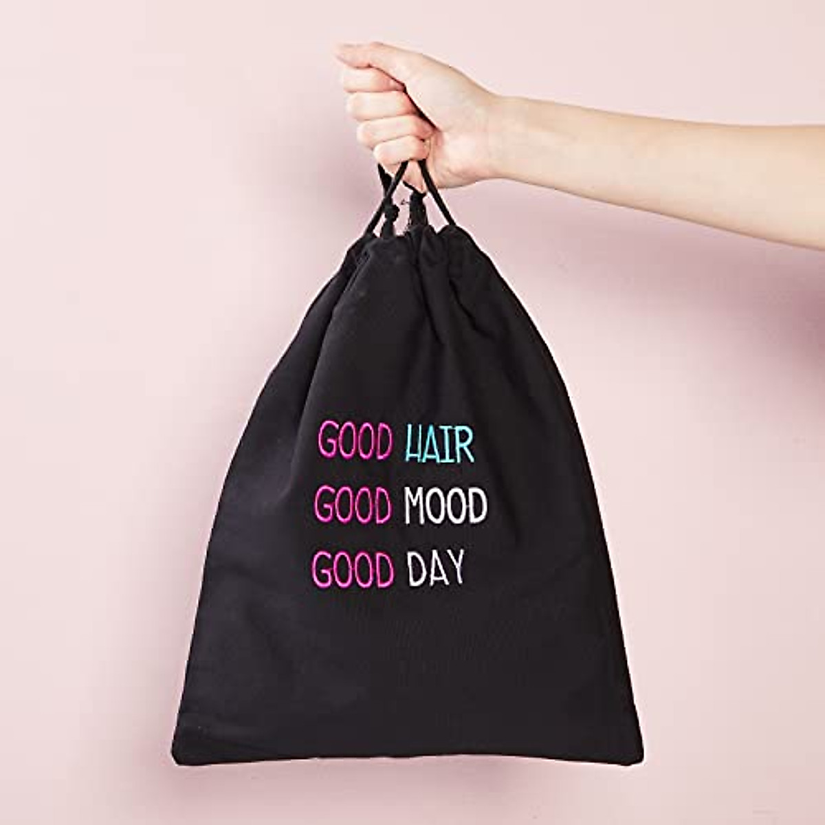 2 Pack Hair Styling Tools Organizer Bag for Hair Dryer Storage (Black, 11.8 x 14 Inches)