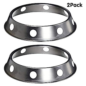 Jteyult 2PCS Stainless Steel Wok Ring Metallic Round Bottom Wok Rack 10.43X11.8Inch Universal Size Inch for Stove Fry Pans