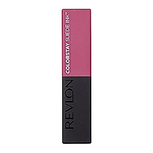 REVLON Lipstick, ColorStay Suede Ink, Built-in Primer, Infused with Vitamin E, Waterproof, Smudge-proof, Matte Color, 009 In Charge, 0.09 oz.